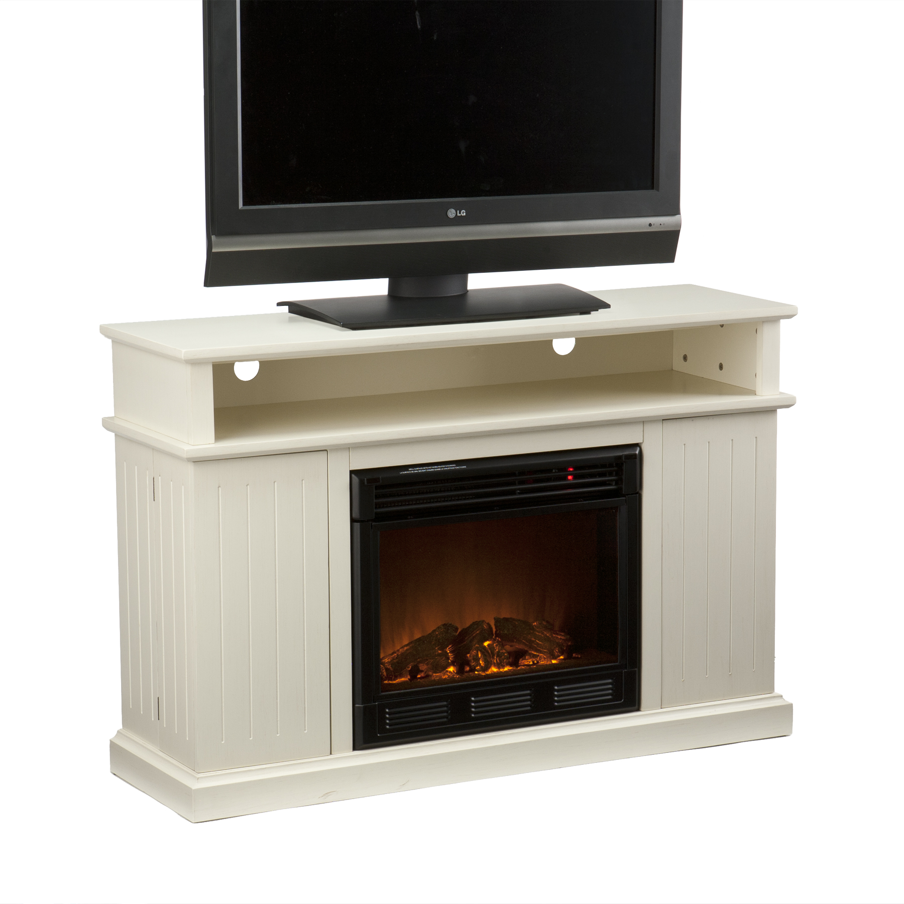Holly & Martin™ Fenton Media Electric Fireplace-Ivory - Holly & Martin ...