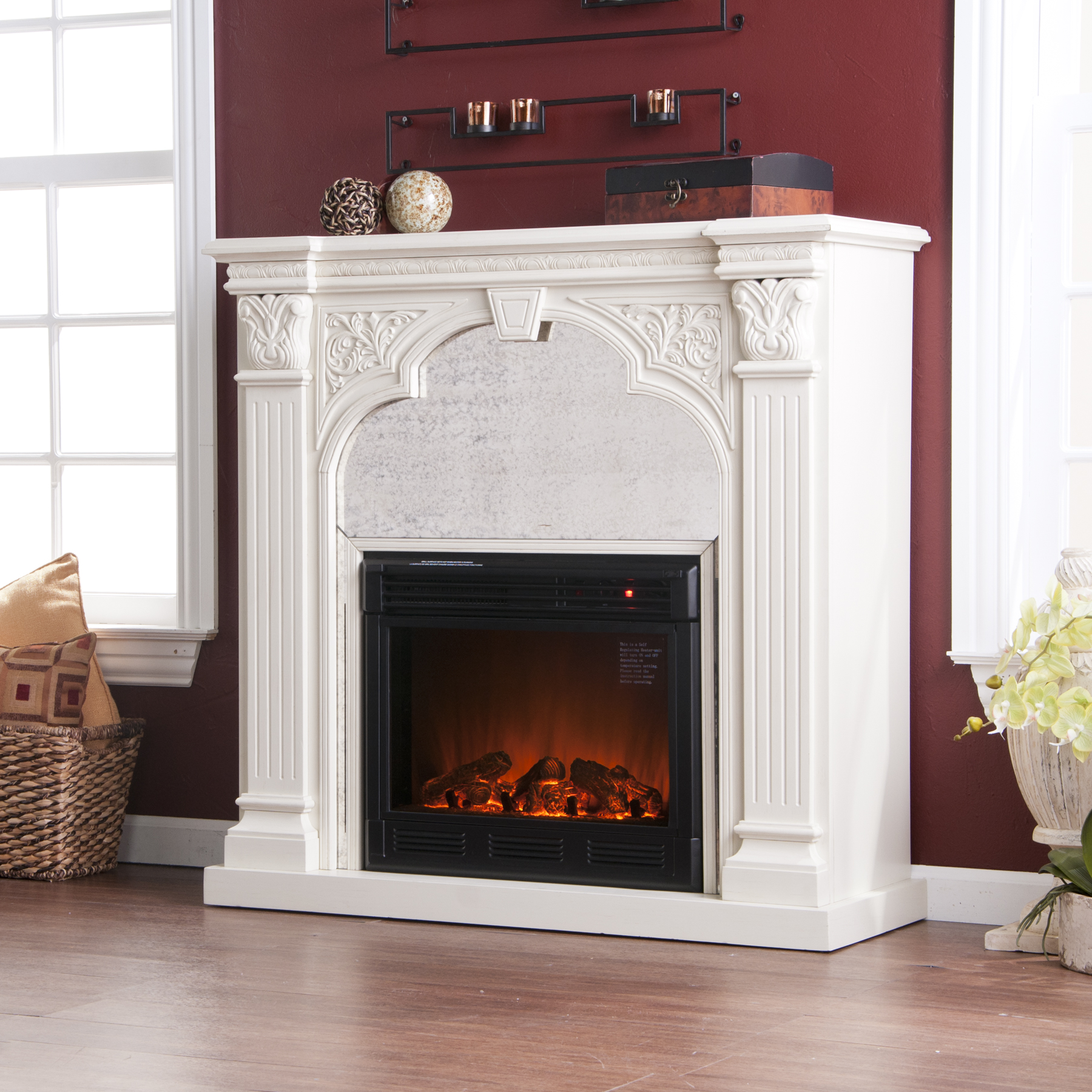 Holly & Martin™ Andorra Electric Fireplace-Ivory - Holly & Martin - 37 ...